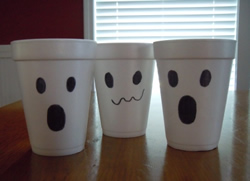 Halloween craft idea to make Ghost cups