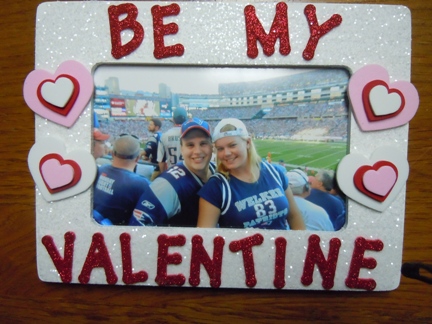 Valentine craft ideas, glitter and craft foam picture frame