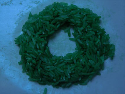Christmas Craft Idea: Wreath Ornament made from Rice