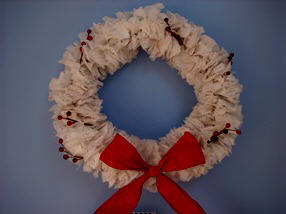 Wreath craft; made from tissue paper