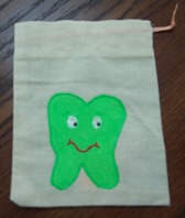 Sewing idea, Tooth bag sewn from muslin